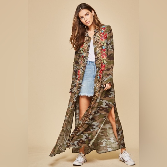 ANDREE BY UNIT | Dresses | Andree By Unit Camouflage Print Embroidered ...